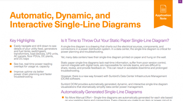 Automatic, Dynamic, and Interactive Single-Line Diagrams | Sunbird DCIM